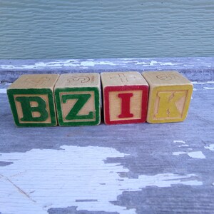 PRAY Toy Wood Blocks Word Letters Vintage Alphabet Set Wooden Block ...