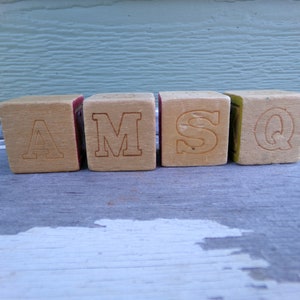 PRAY Toy Wood Blocks Word Letters Vintage Alphabet Set Wooden Block ...