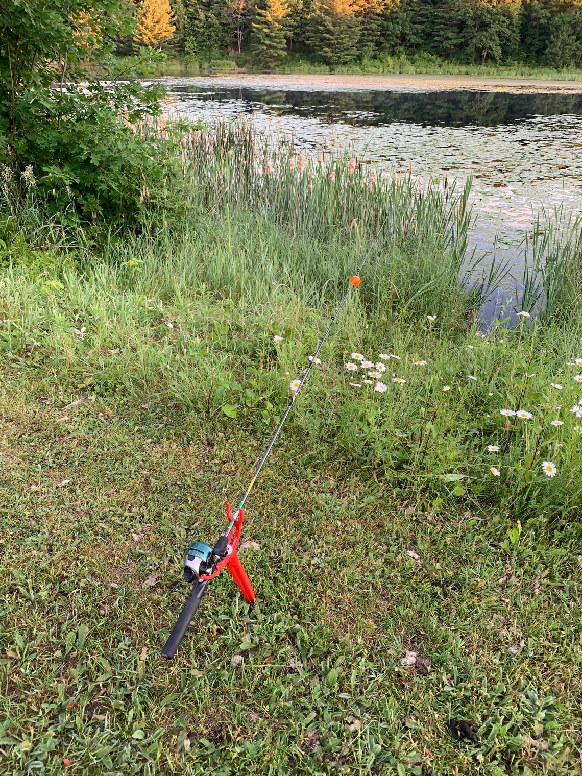 Fishing pole holder rod stand shore fishing red metal vintage | Etsy