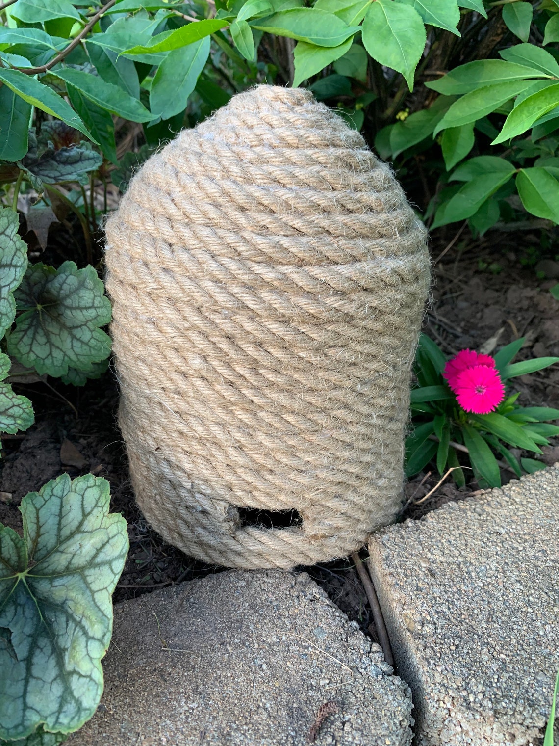 Bee Skep Decorative Handmade Jute Rope Honey Bee Cute Country | Etsy