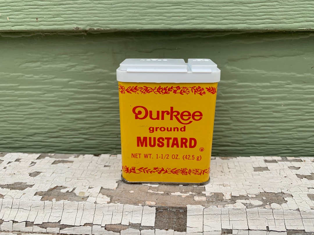 Durkee Ground Mustard Spice Tin Yellow Vintage Metal Small - Etsy