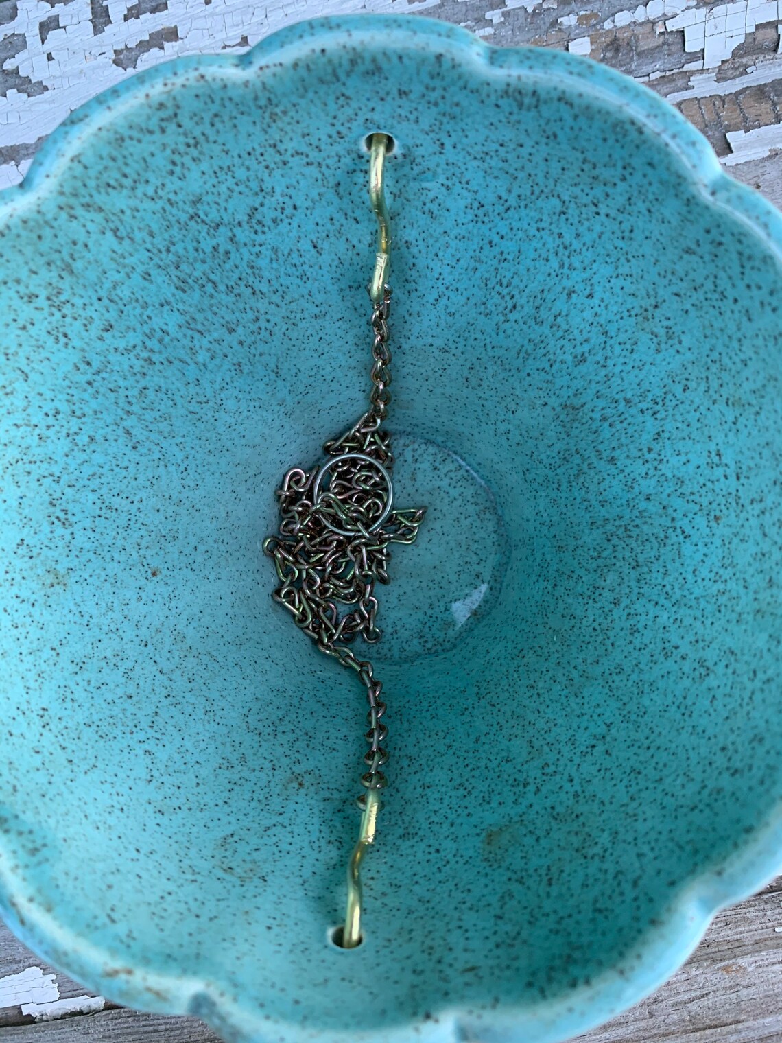 Red Wing Hanging Planter Pottery Pot and Vintage Zephyr Blue Bowl ...