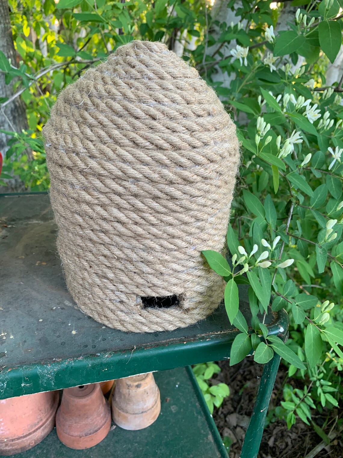 Bee Skep Decorative Handmade Jute Rope Honey Bee Cute Country | Etsy