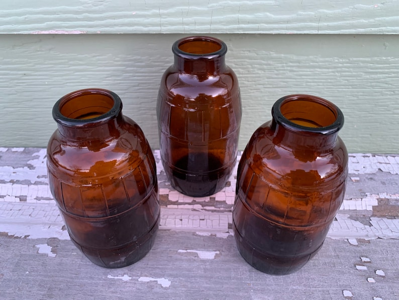 Barrel Beer Bottles Schmidt Wide Big Mouth Short Vintage Brown - Etsy