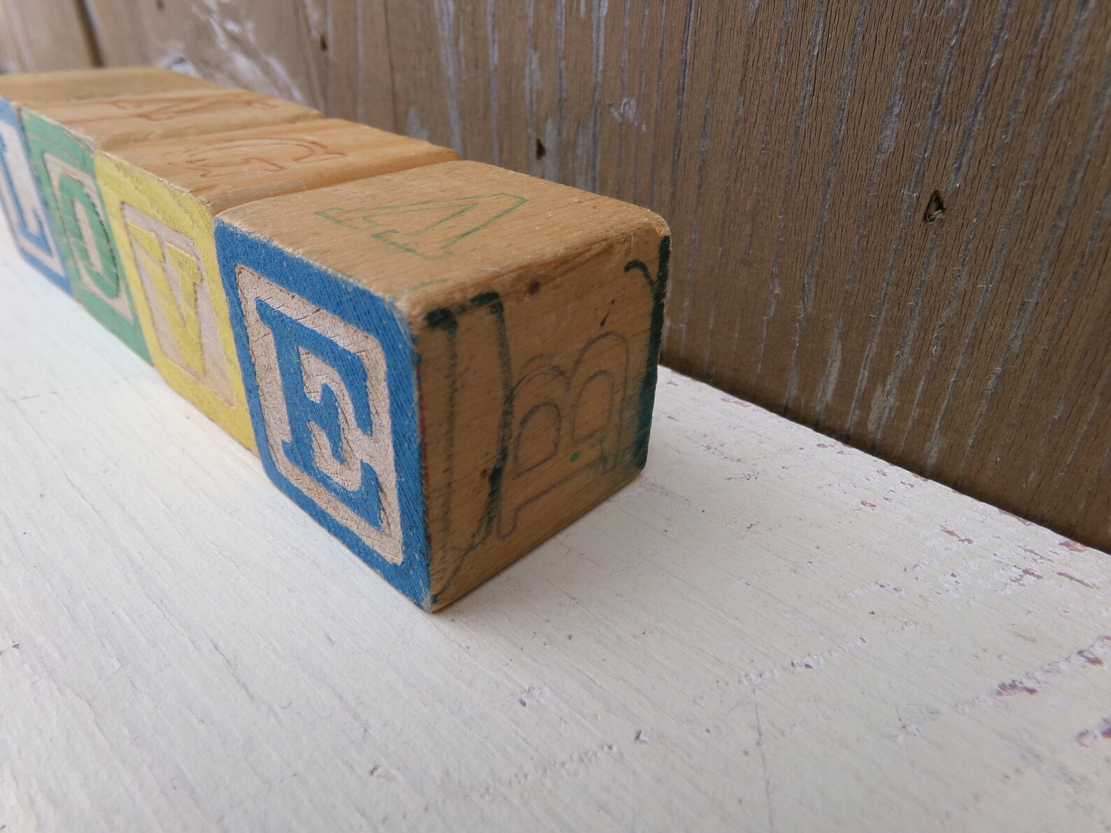 Love Blocks Word Toy Wood Letters Vintage Alphabet Set Wooden Block ...