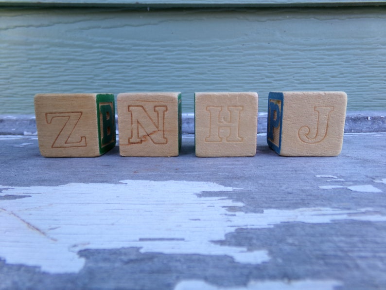 PRAY Toy Wood Blocks Word Letters Vintage Alphabet Set Wooden Block ...