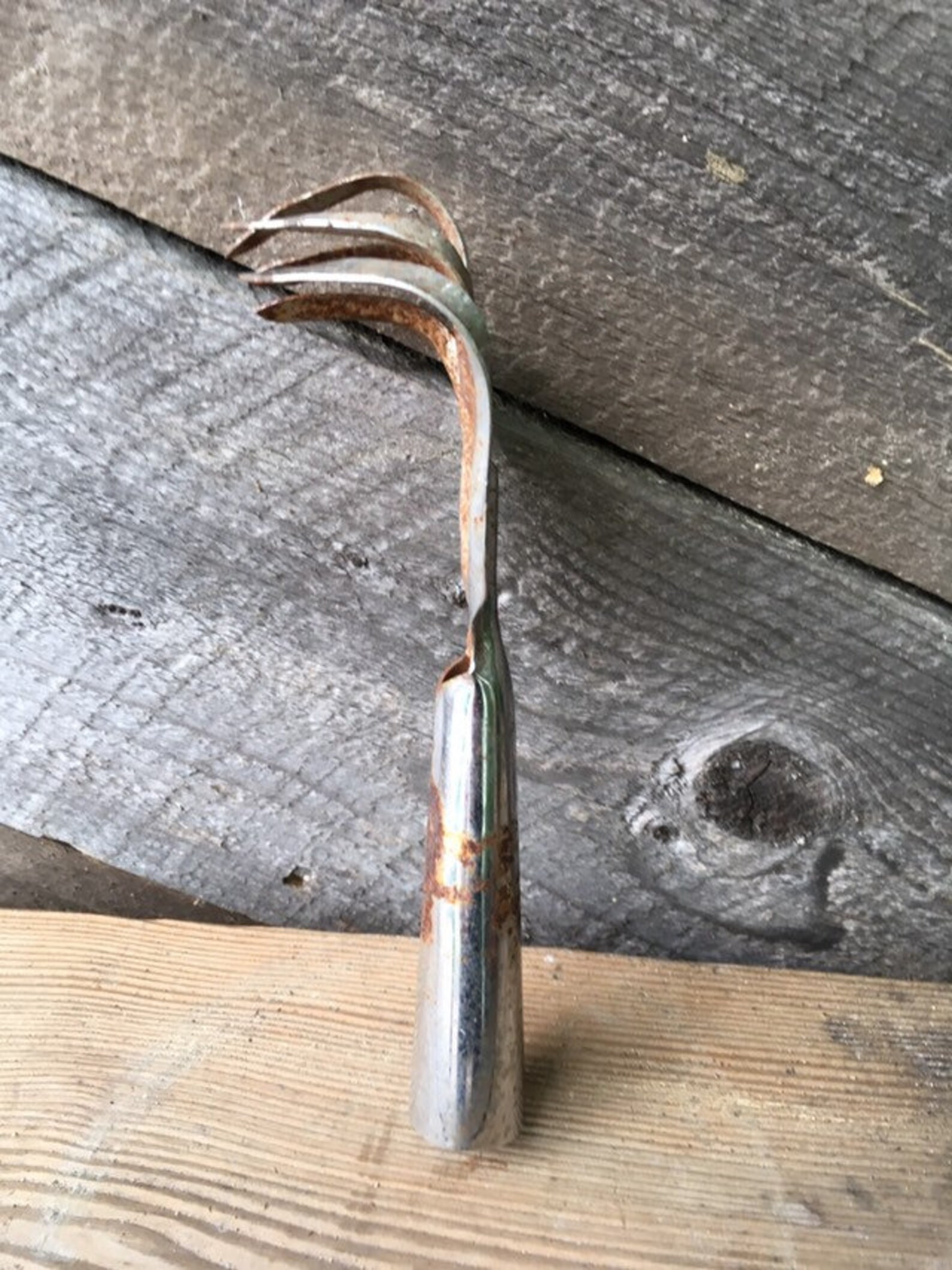 Garden Rake Vintage Digging Tool Vintage Chrome Metal Aluminum - Etsy