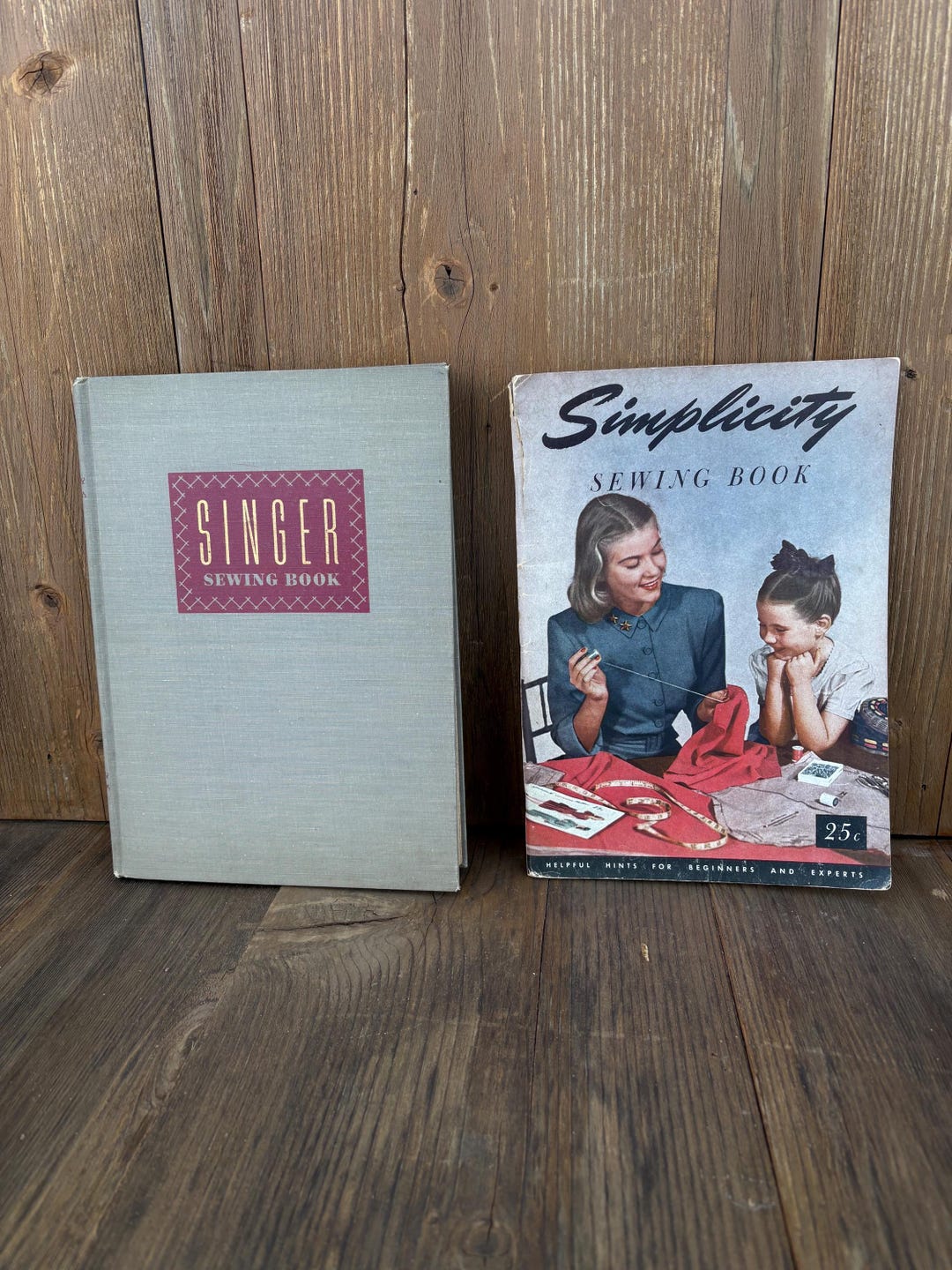 Singer Sewing Book Hardcover Vintage Simplicity Pattern Company Set ...