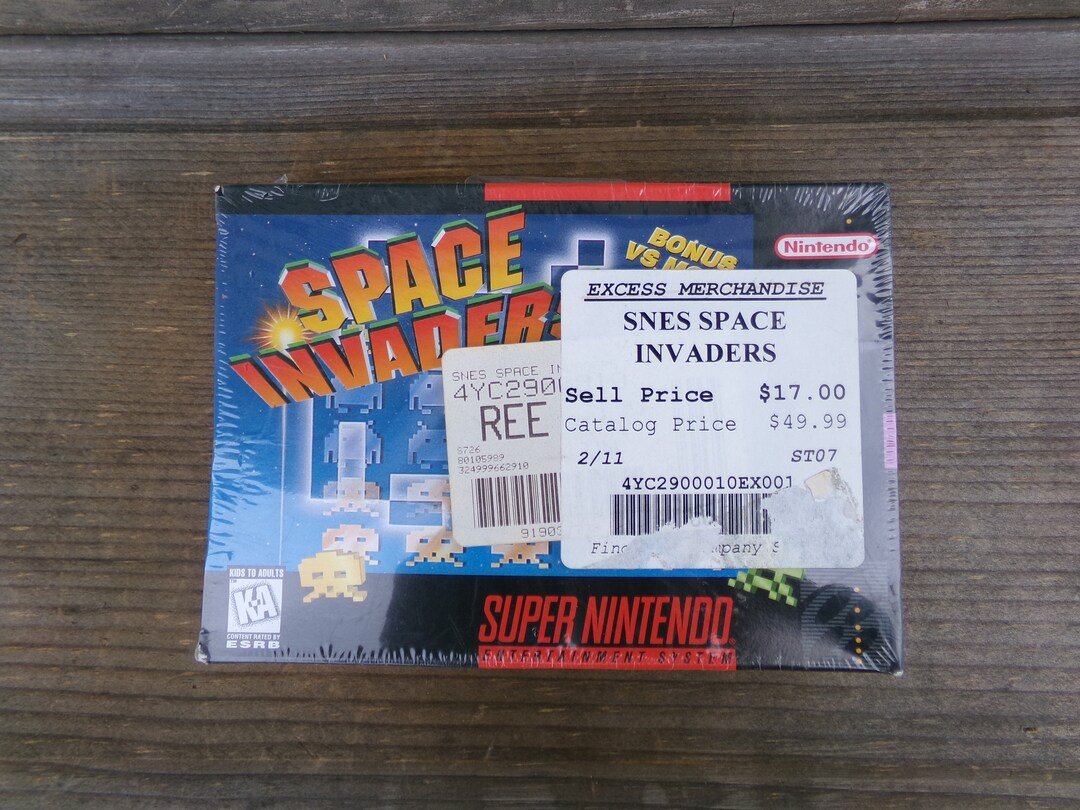 Space Invaders Super Nintendo Video Game NES Original Package Unopened ...