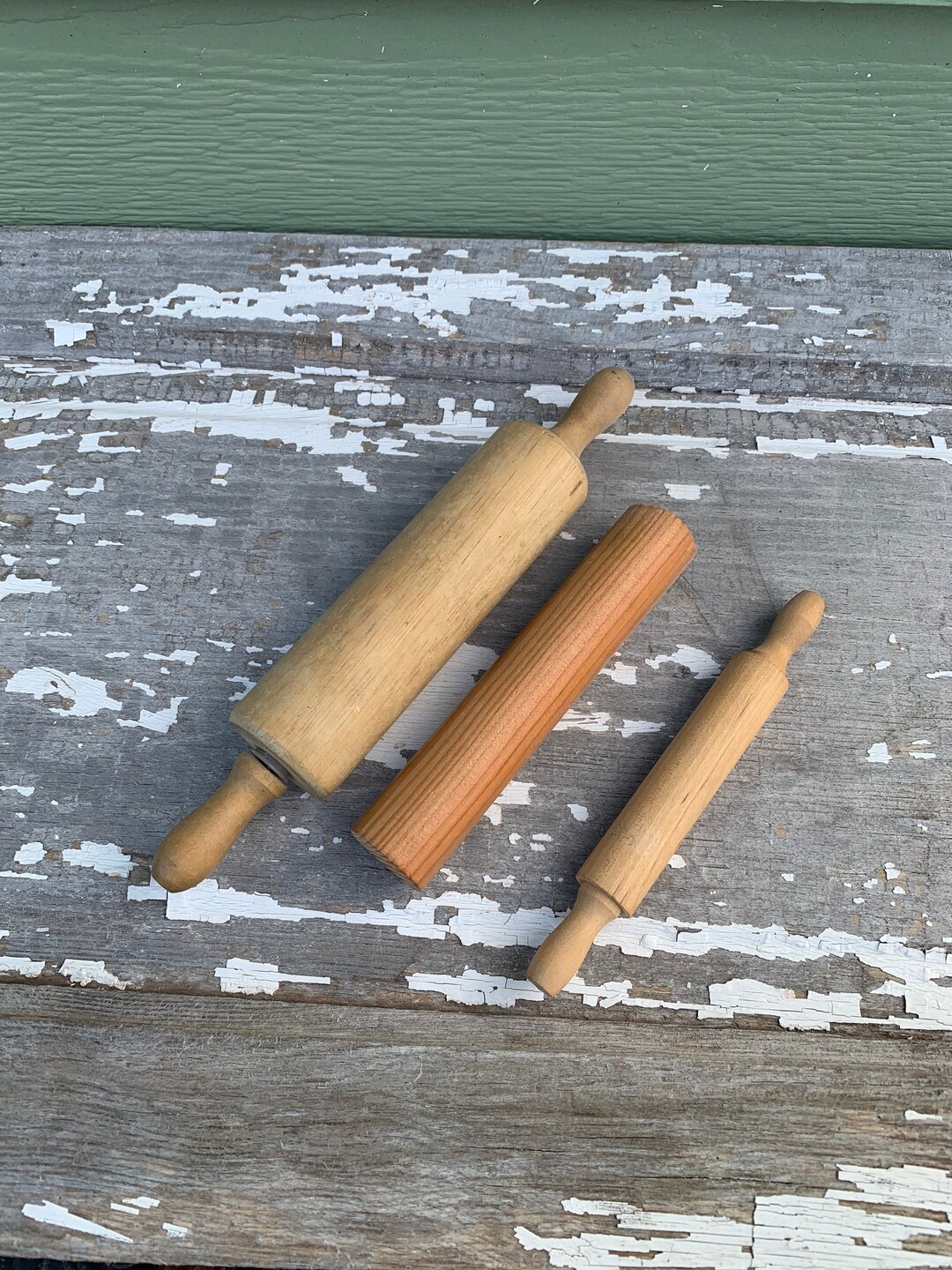 Rolling Pin Play Doh Toy Baking Kitchen Wood Wooden Vintage Playdoh ...