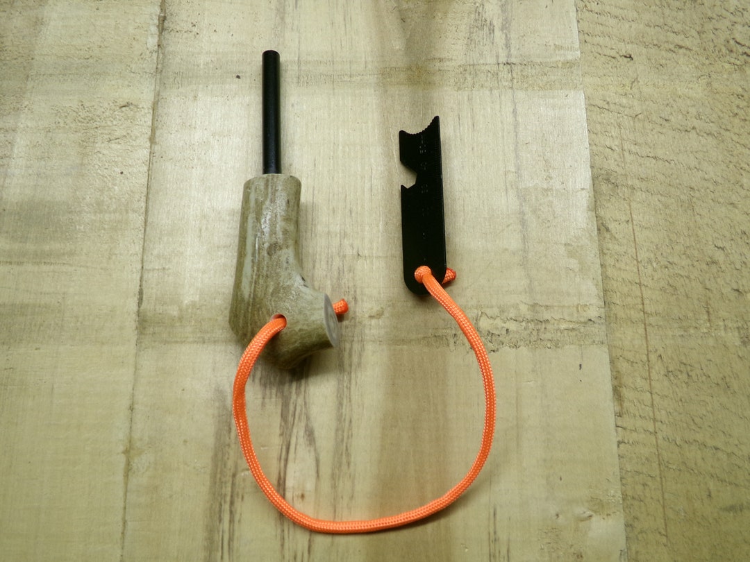 Deer Antler Ferro Rod Fire Starter Ferrocerium Survival Tool Prepper ...