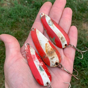 Fishing Lure Set Daredevil Spoon Lot Fish Old Antique Vintage - Etsy