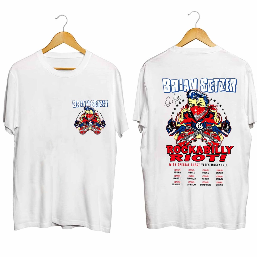 Brian Setzer Rockabilly Riot 2024 Tour Shirt, Brian Setzer Fan Shirt ...