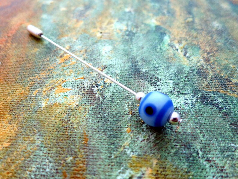 Blue Evil Eye Pin UK Made. Nazar Boncuk Amulet Brooch. Good Luck Stick ...