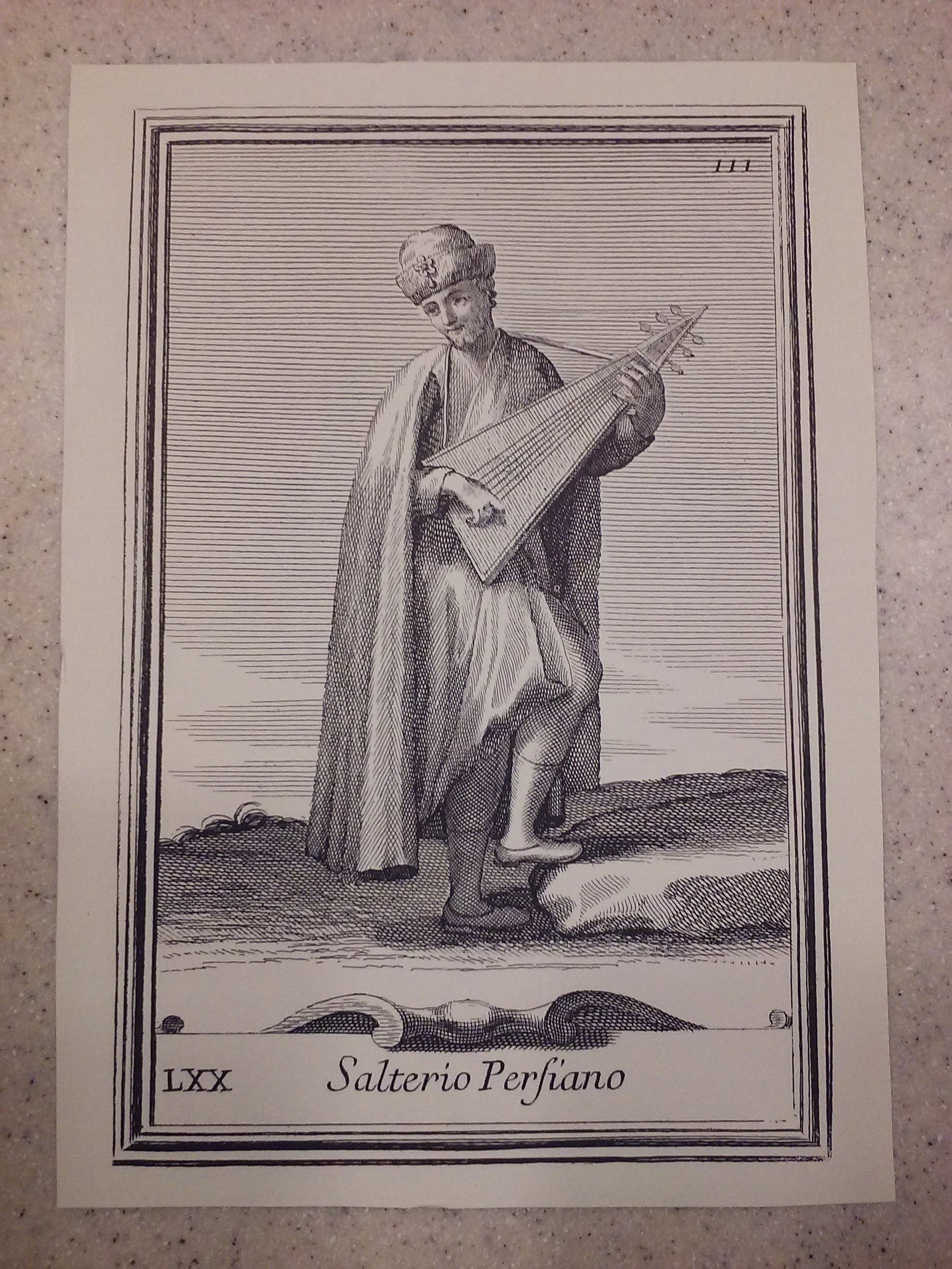 Stringed Instrument Antique Print, Salterio Persiano, Psaltery, the ...