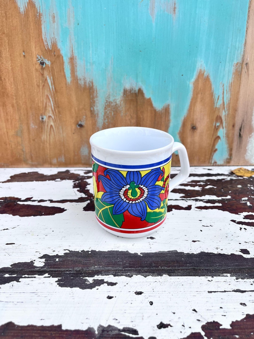 Vintage John Tams Retro Mug / Flower Pattern / Collectible / Coffee Tea ...