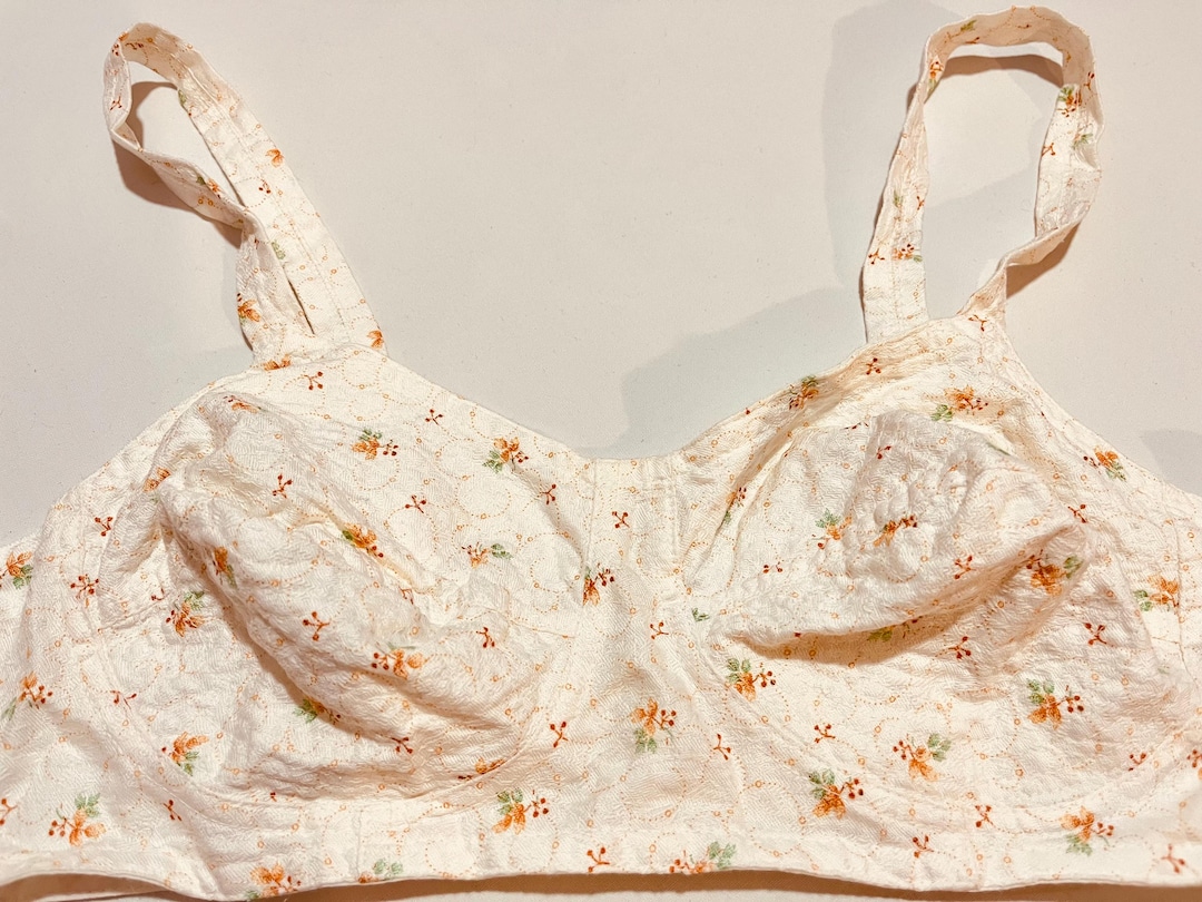Vintage Cotton Bra 70s Retro Cotton Brassiere Ladies Lingerie Underwear ...