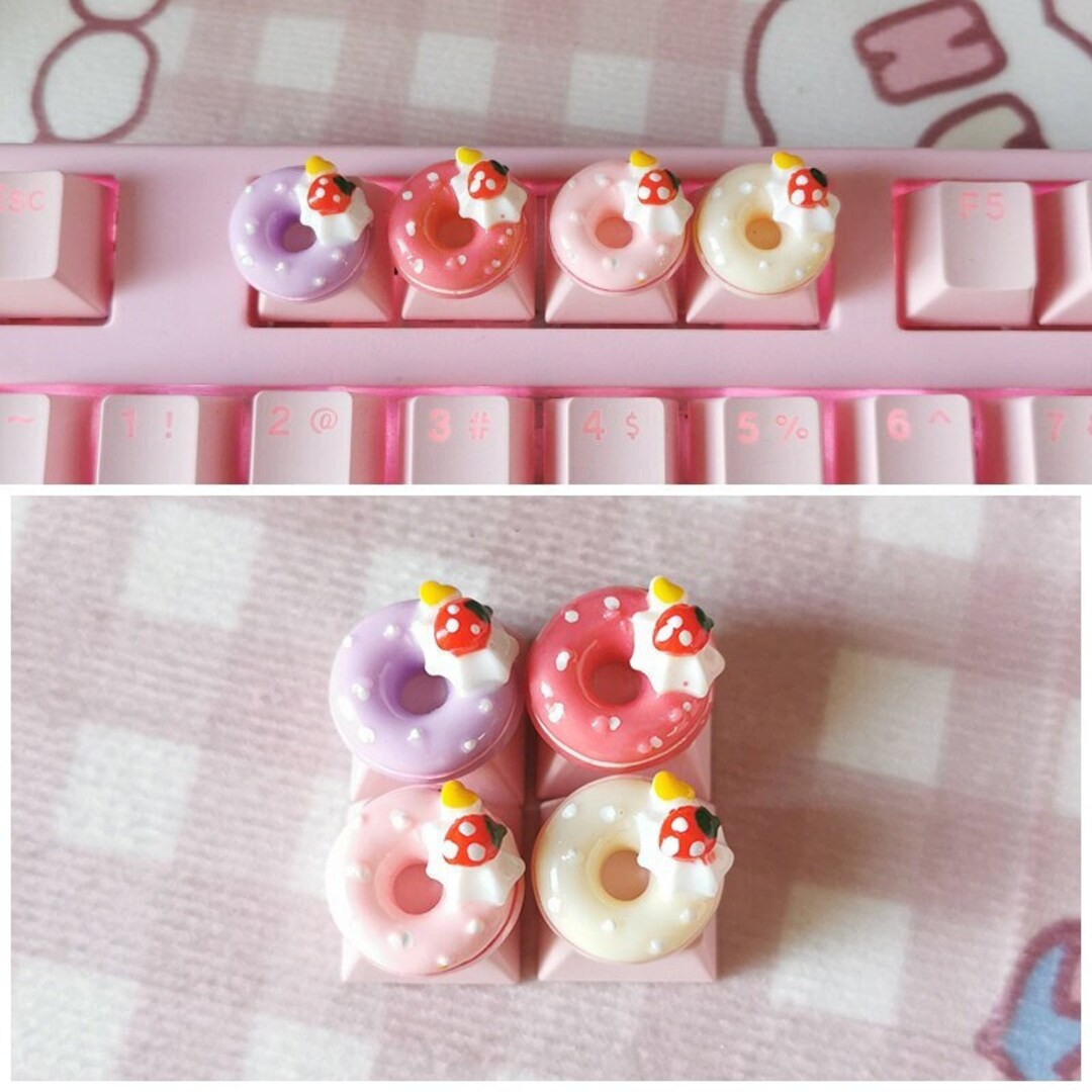 Kawaii Donut Keycap Set / 3D Keycap / Sweets / Pink Keyboard / - Etsy
