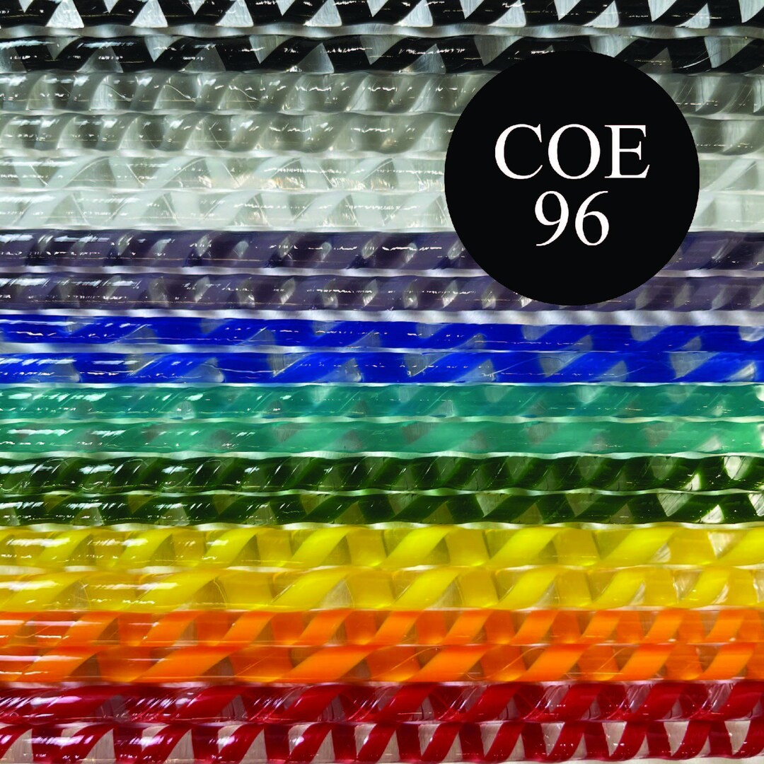 Spiraled Cane Glass COE 96, Fused Glass (10 Pack) - Etsy
