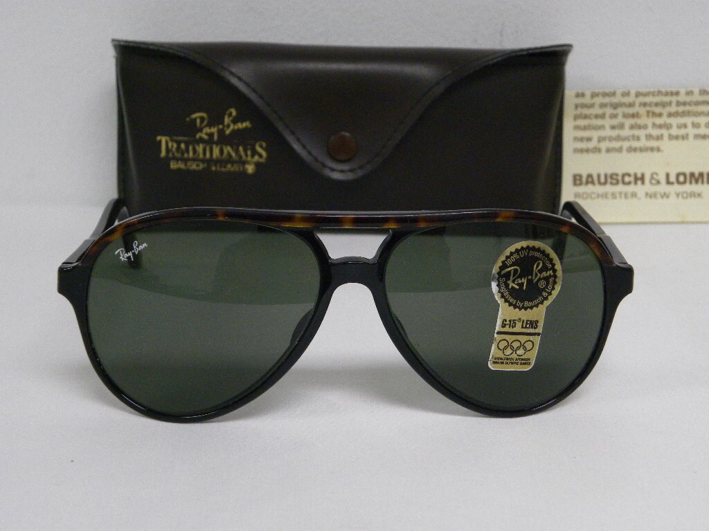 New Vintage B&L Ray Ban Traditionals Style A Black Tortoise G-15 L1668 ...