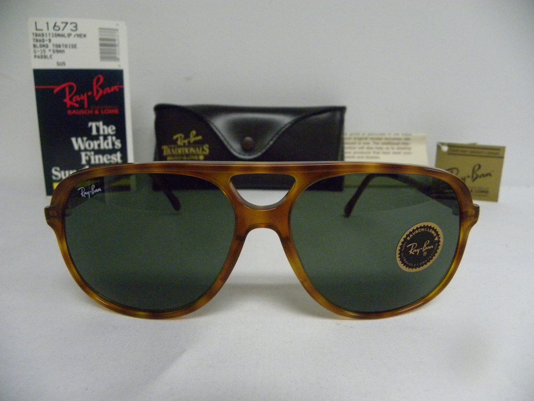 New Vintage B&L Ray Ban Traditionals Style B Blond Tortoise G-15 L1673 ...
