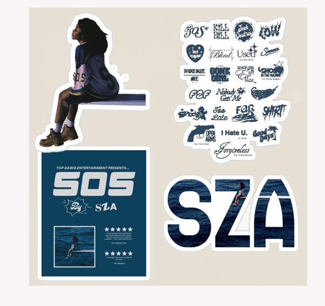 SZA SOS Sticker SZA S.O.S. Sticker Pack Vynil Sticker - Etsy