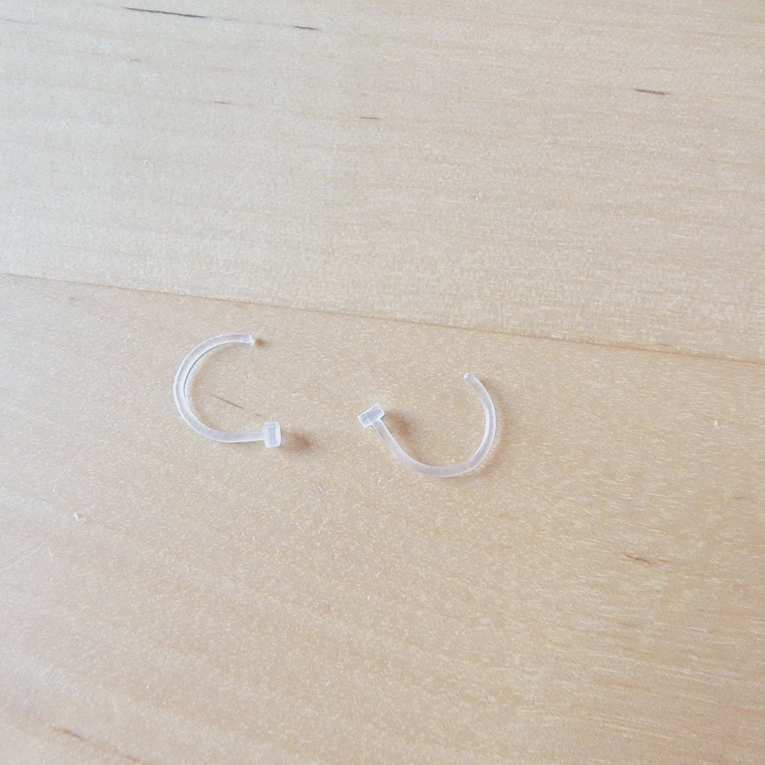 PAIR 20G Nose Hoop Flexible Plastic Retainer - Etsy