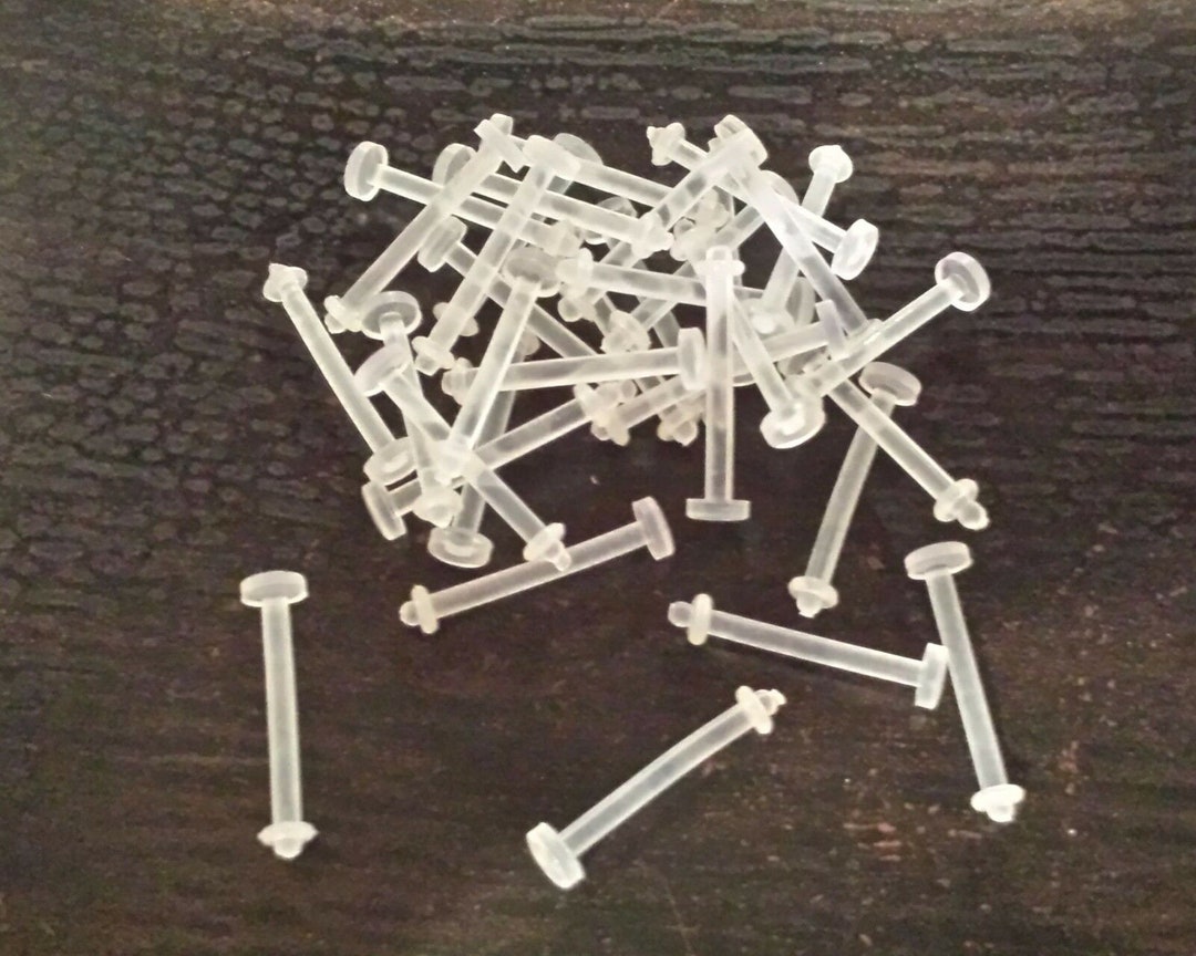 PAIR 14G Flexible Labret Tongue Retainer - Etsy