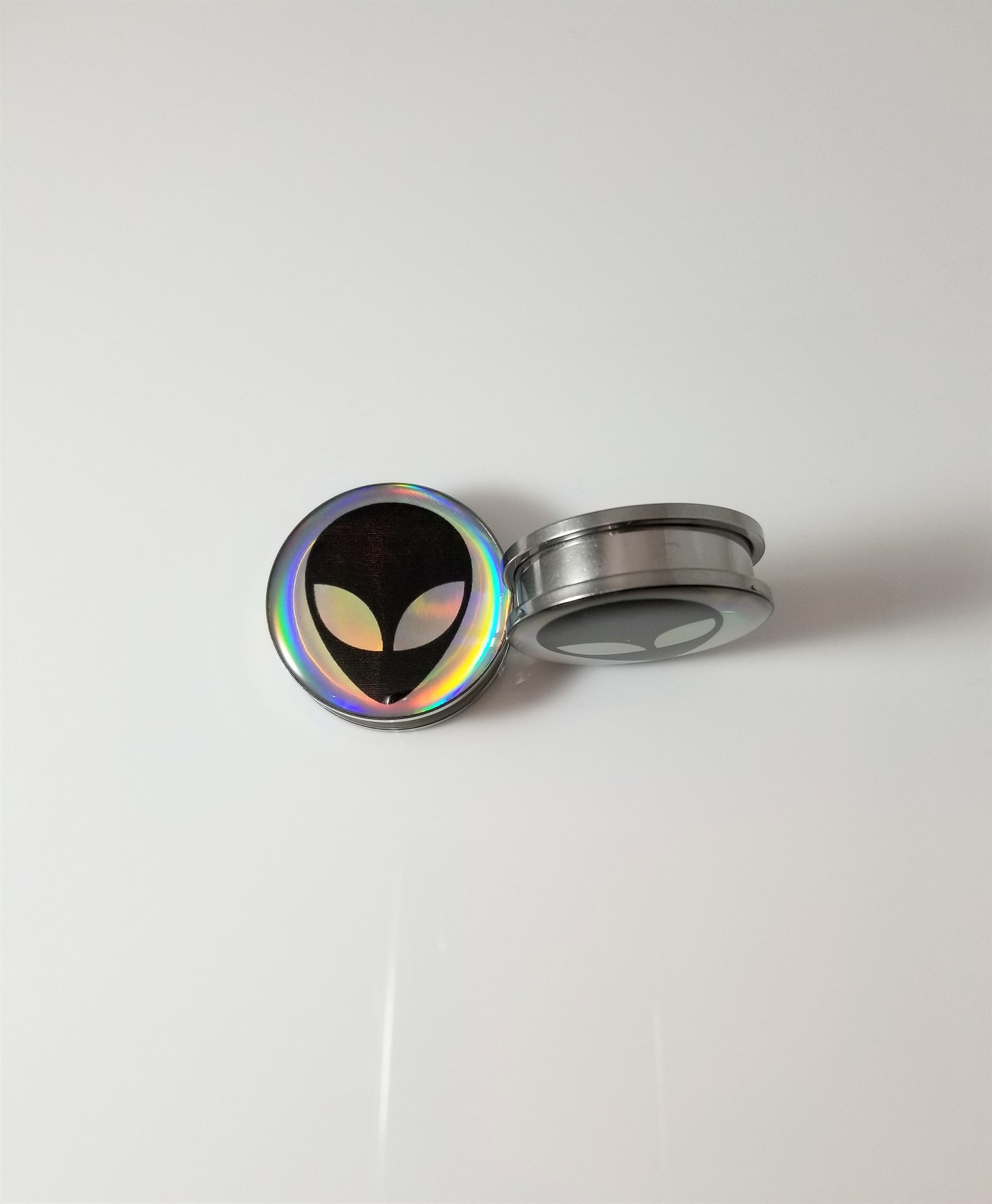 PAIR Alien Iridescent Stainless Steel Screw Fit Plugs Space - Etsy