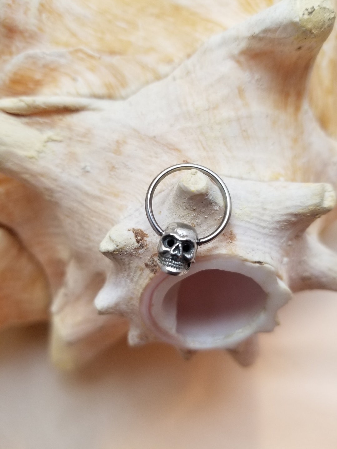 Skull Captive Bead Ring Bead Charm - Etsy
