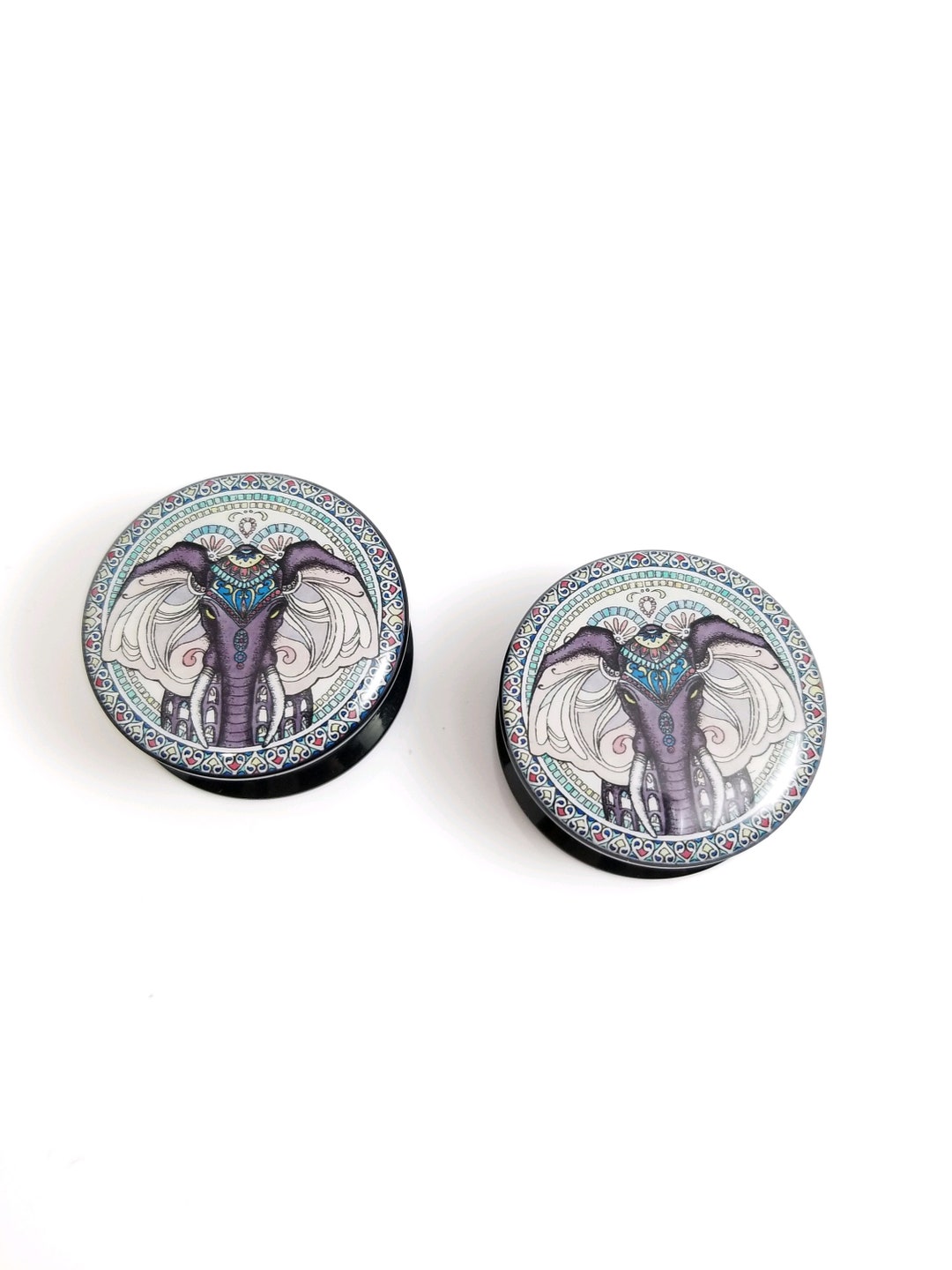 PAIR Decorative Elephant Acrylic Plugs Screw Fit Plugs Sizes - Etsy