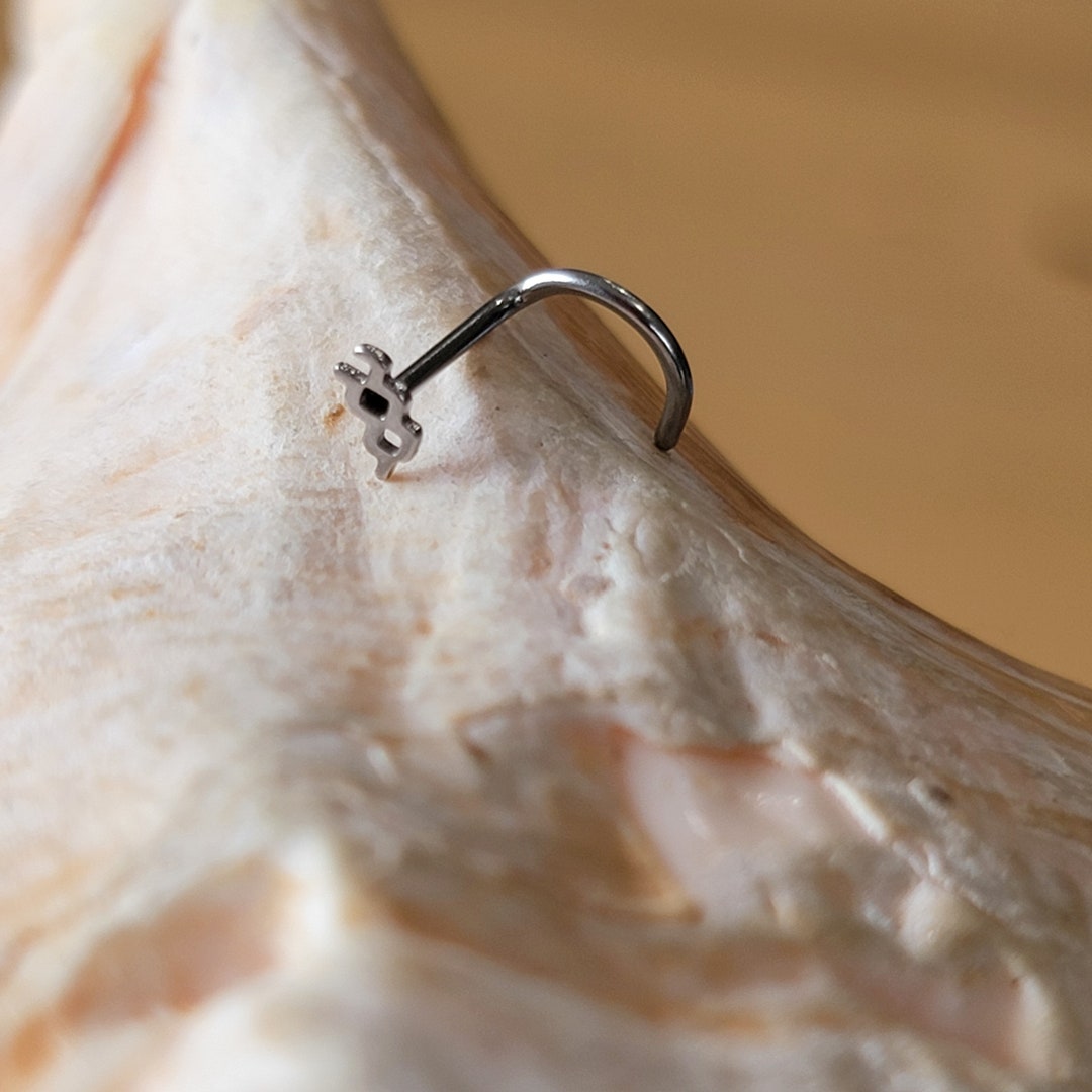 20G Aquarius Nose Screw or L Shape Nostril Piercing Zodiac Jewelry - Etsy