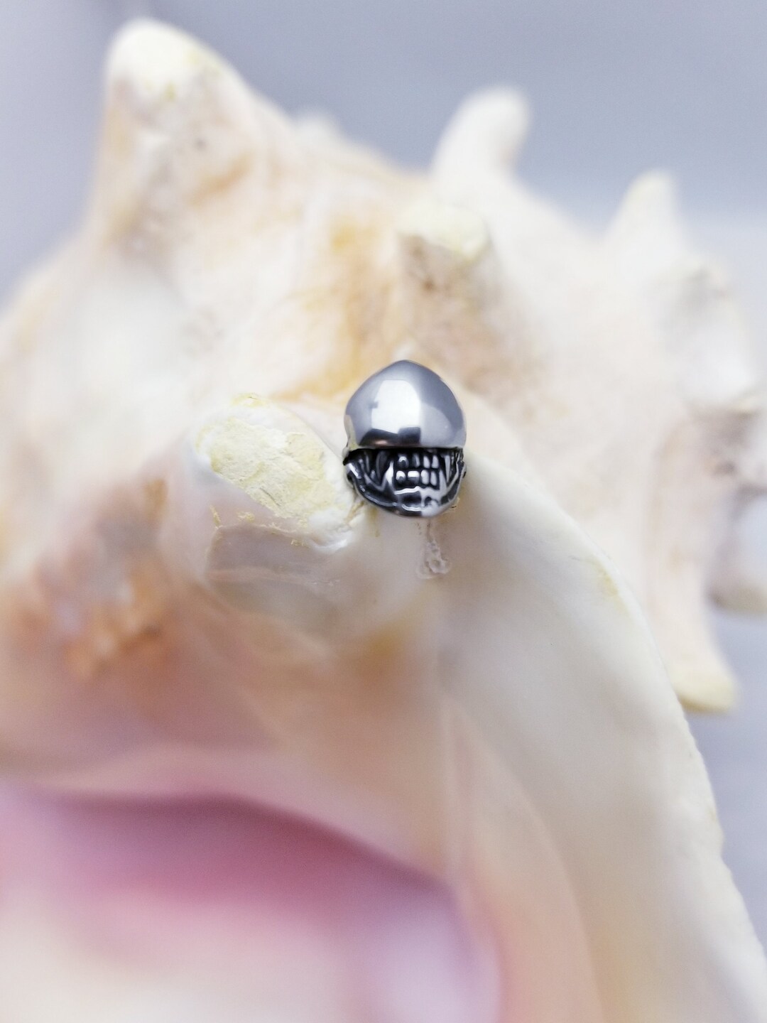 Pair Alien Face Surgical Steel Stud Earrings With Butterfly Backing ...