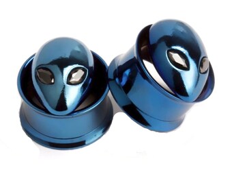 PAIR Alien Iridescent Stainless Steel Screw Fit Plugs Space | Etsy