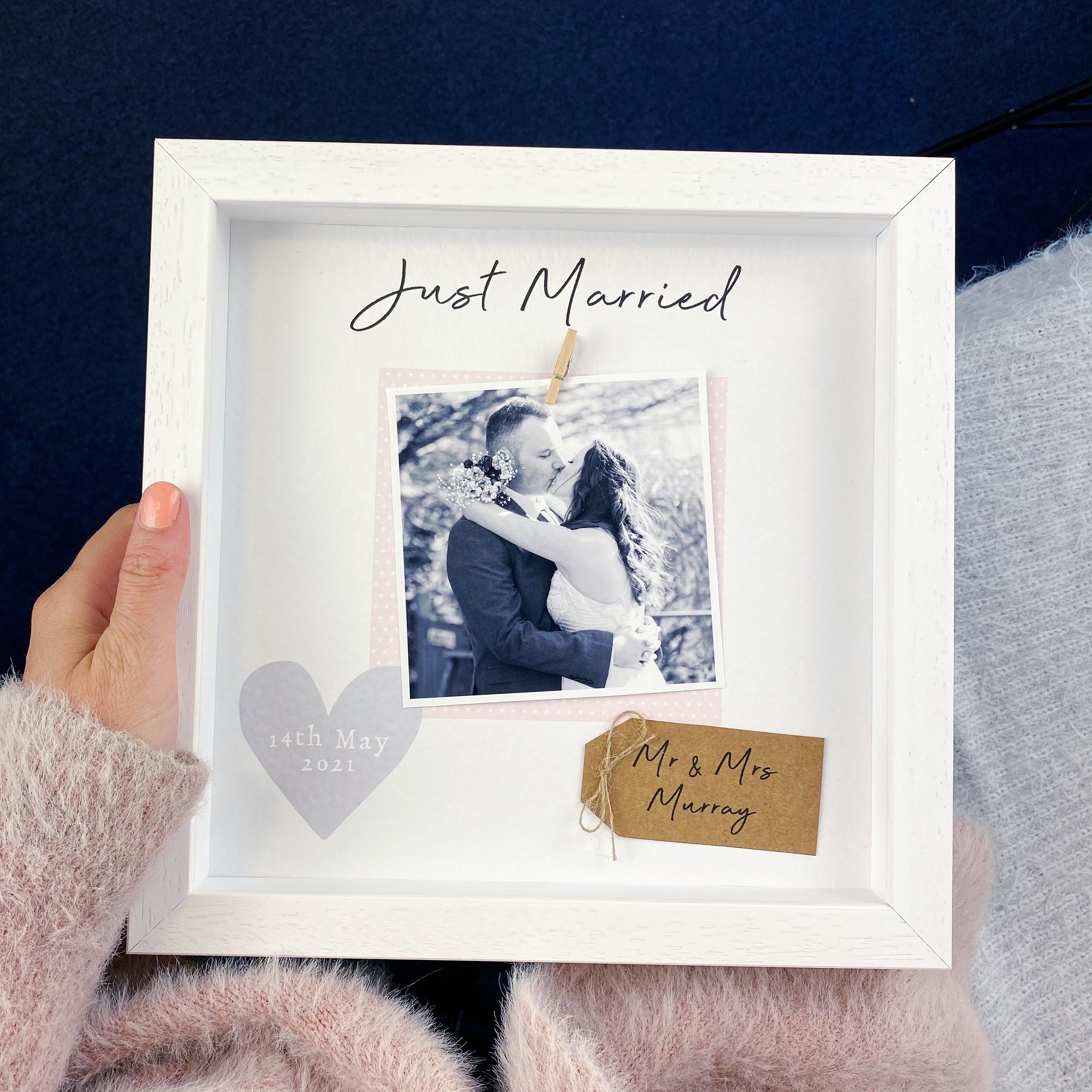 Just Married Photo Frame Personalised Wedding Gift Wedding | Etsy