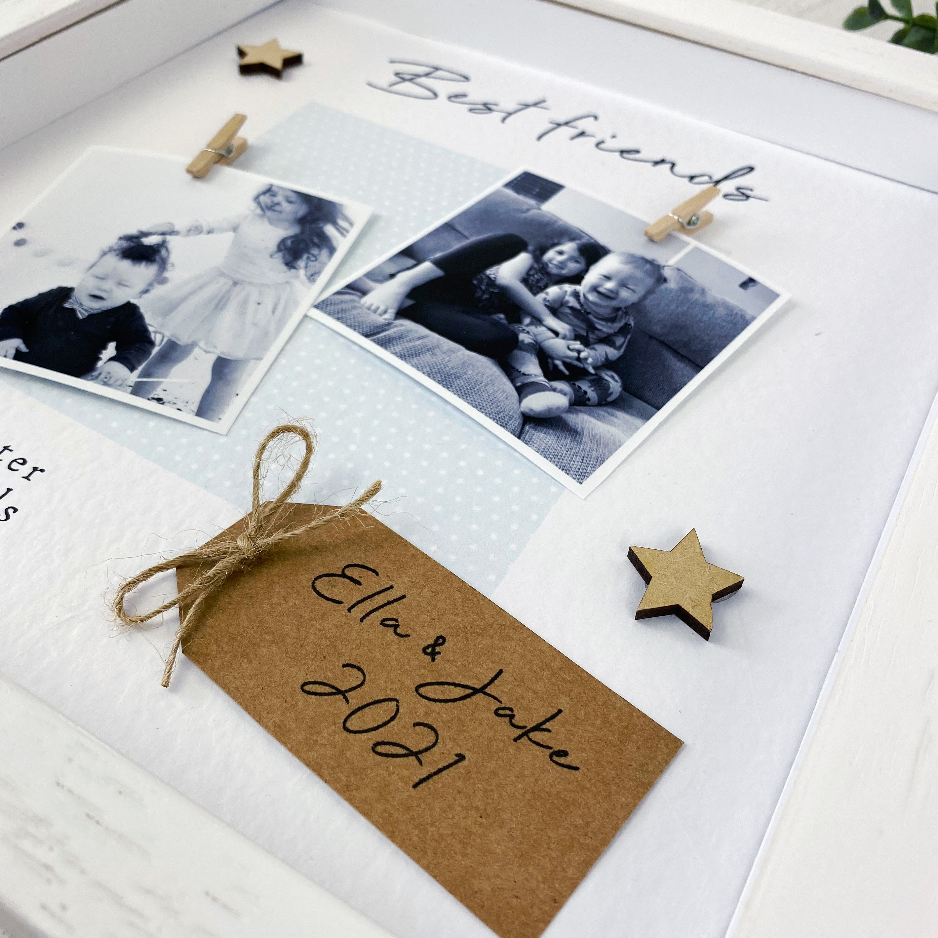Brother and Sister Frame- Sibling Photo Frame - Personalised Scrabble ...