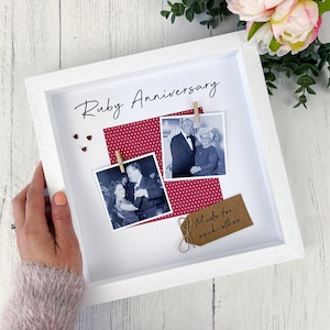 Ruby Anniversary Gift - Personalised Photo Frame - Anniversary Photo ...