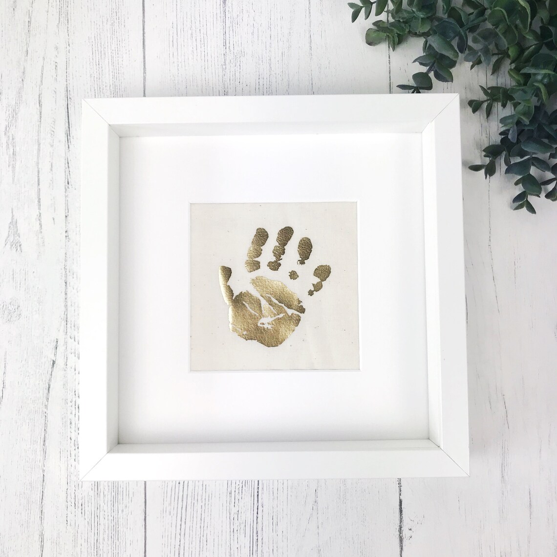 Gold Baby Handprint Keepsake Frame - New Baby Keepsake - First Hand ...