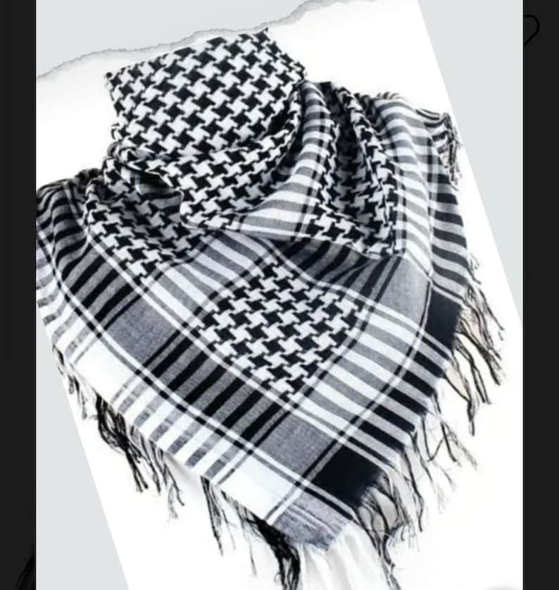 Palestinian Pushi - Palestinian Keffiyeh Arab Shawl 100*100 Cm, Kufiya ...