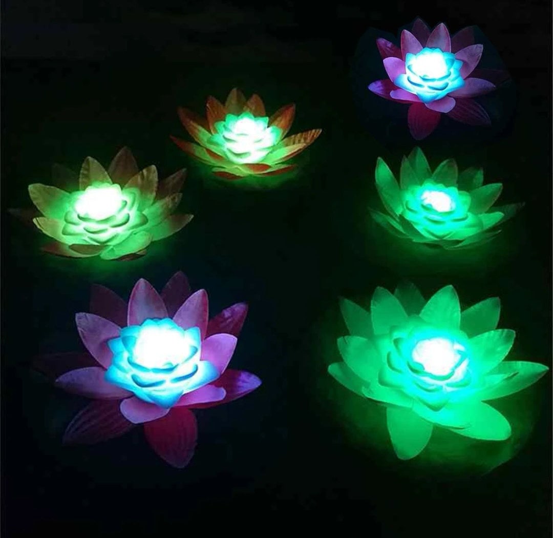 6 Water Lantern - Poolside Lotus Water Lantern 10x4cm /mix Colour ...