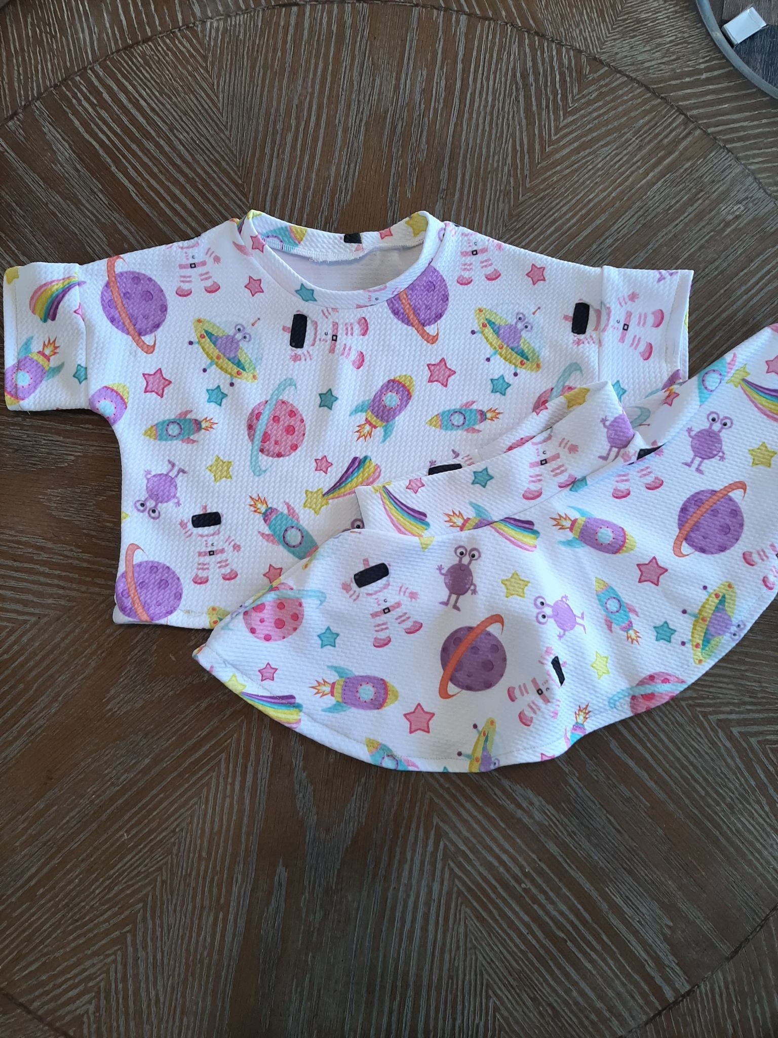 Skirt Set for Girls, Skirt and Top Set, Space Aliens Set, Solar System ...