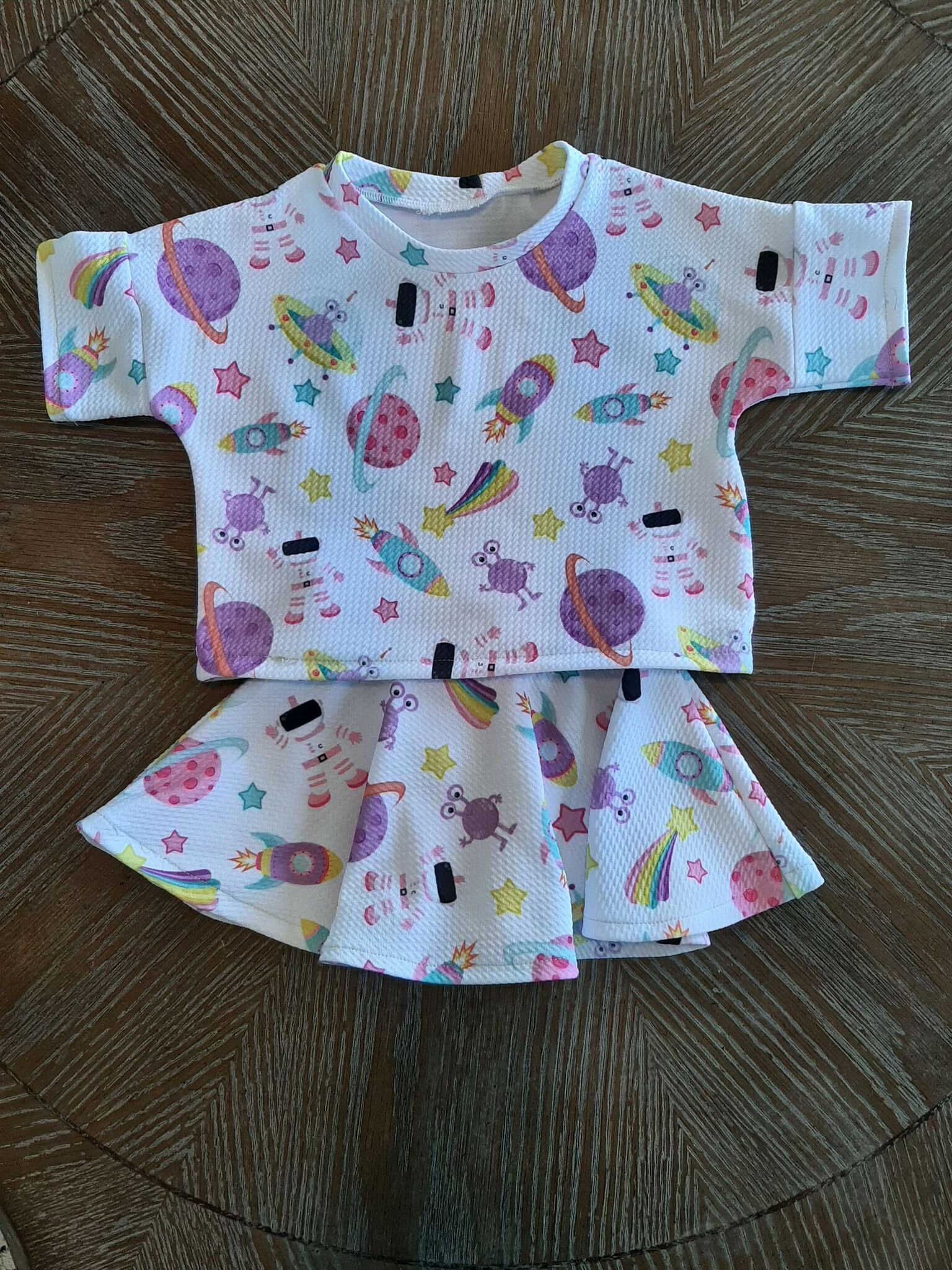 Skirt Set for Girls, Skirt and Top Set, Space Aliens Set, Solar System ...
