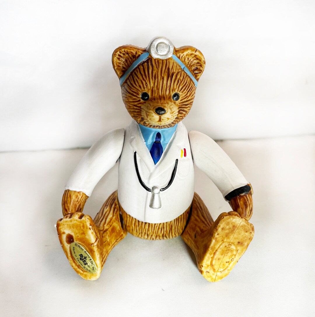 Teddy Town Bear Doctor Figurine - Etsy