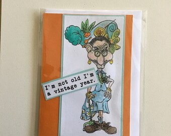 Old lady card | Etsy