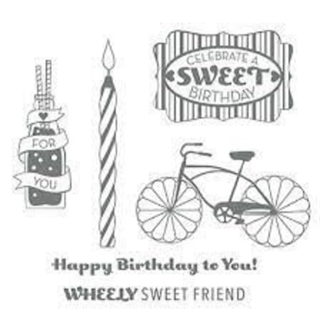 Cycle Celebration Stampin' up Stamp Set, Wood Mounts, Bicycle, Candle ...