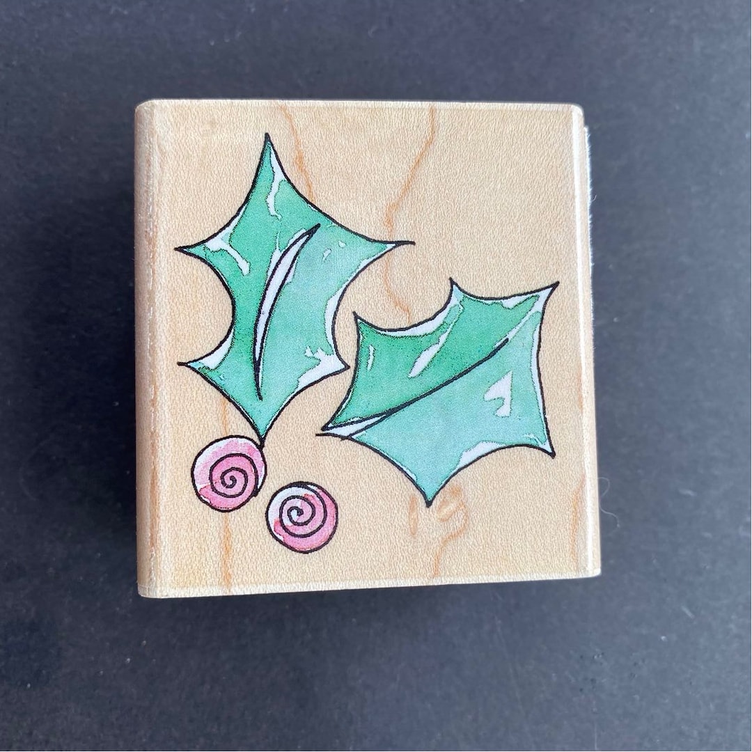 Penny Black Stamp, Swirl Holly, Rubber Wood Mount, Holly and Berries ...