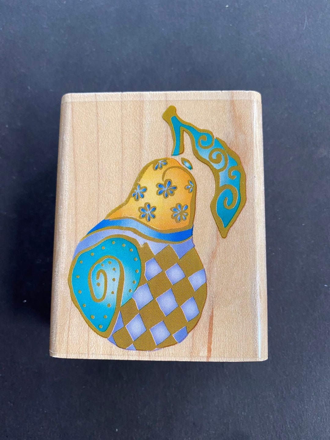 Whimsical Pear Stamp by Rubber Stampede, Wood Mount, for Card Making ...
