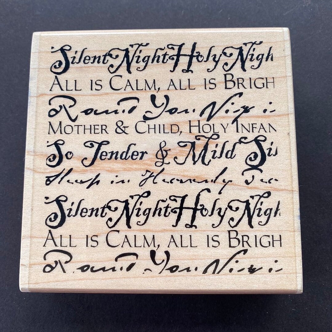 Silent Night Scripts Stamp by Paper Inspirations, K8034 Christmas Stamp ...