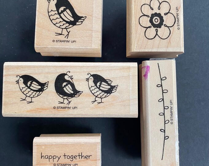 Quail Stamps, Stampin up Happy Together Stamp Set Wood Mounts, Flower ...
