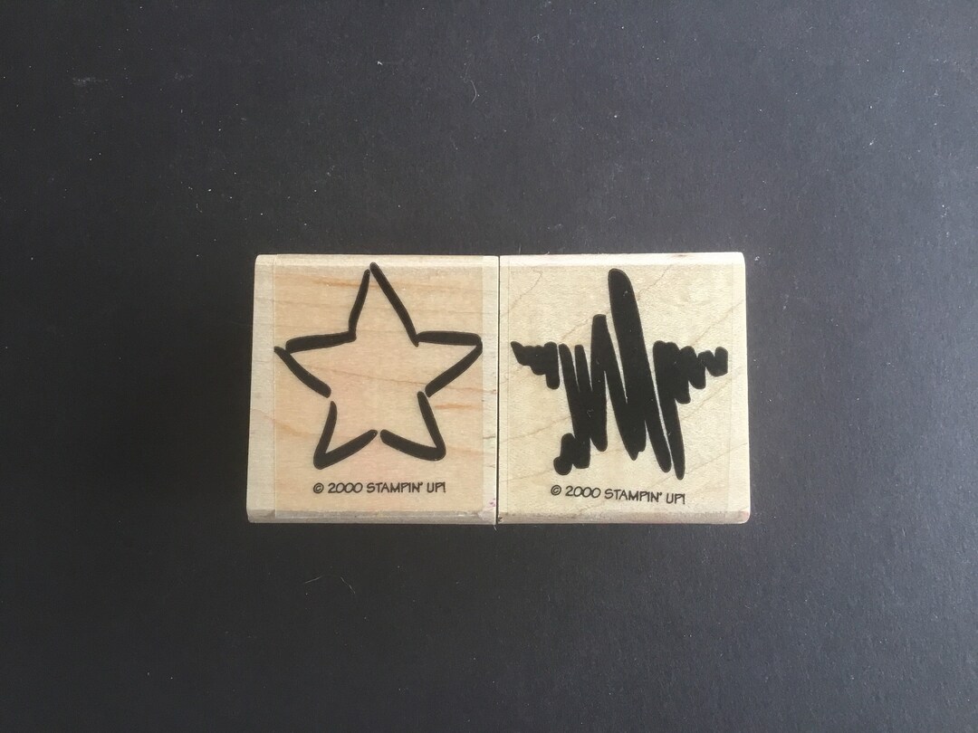 Scribble Star and Outline Star Stampin up Stamp, From Scribbles Set ...